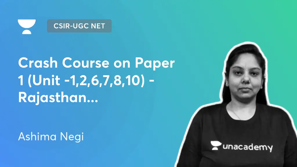 CSIR-UGC NET - Crash Course on Paper 1 (Unit -1,2,6,7,8,10) - Rajasthan & Maharashtra SET by ...