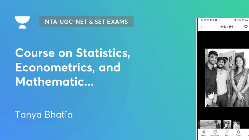 NTA-UGC-NET & SET Exams - Course on Statistics, Econometrics, and Mathematical Economics - UGC ...