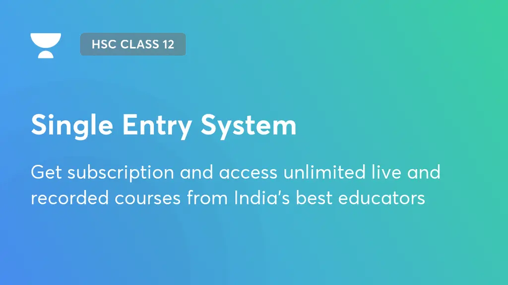 Single Entry System | MH HSC Class 12 | Unacademy
