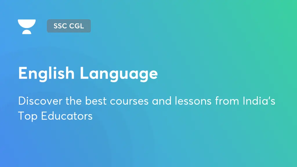 English Language | Dormant - SSC CGL | Unacademy