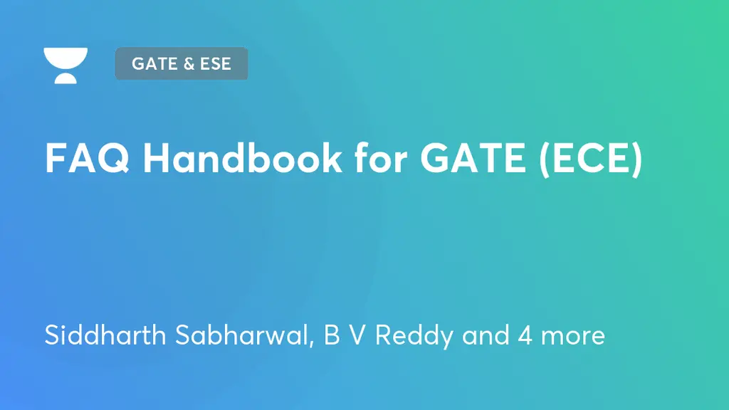 GATE & ESE - EE, EC - FAQ Handbook for GATE (ECE) by Unacademy
