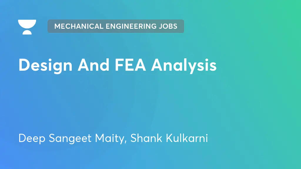 Post Graduate Program in Mechanical Engineering - Design And FEA ...