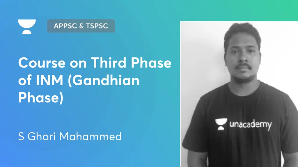 APPSC and TSPSC Live - Course on Third Phase of INM (Gandhian Phase) by ...