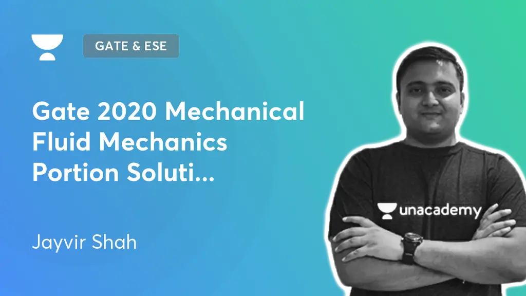 GATE & ESE - ME & CH - Gate 2020 Mechanical Fluid Mechanics Portion ...