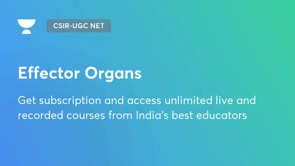 Effector Organs | Life Sciences | Unacademy