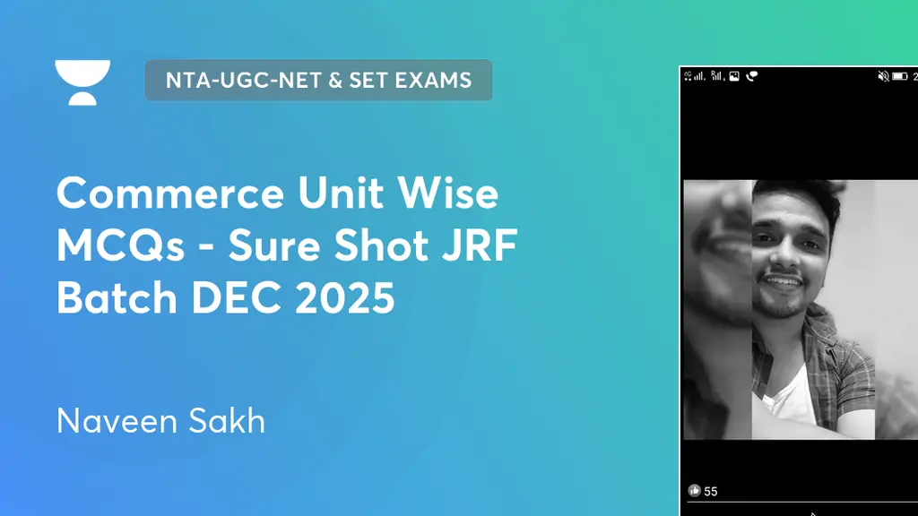 NTA-UGC-NET & SET Exams - Commerce Unit Wise MCQs - Sure Shot JRF Batch ...