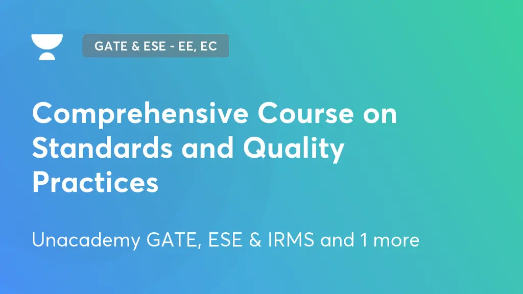 GATE & ESE - EE, EC - Comprehensive Course on Standards and Quality ...