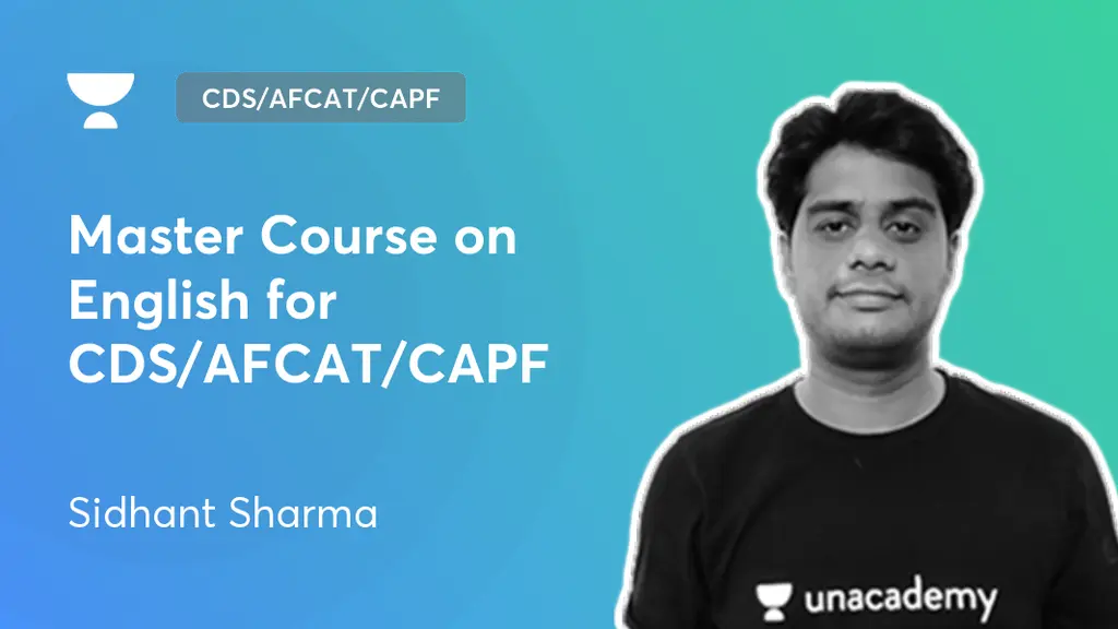 CDS/AFCAT/CAPF - Master Course on English for CDS/AFCAT/CAPF by Unacademy
