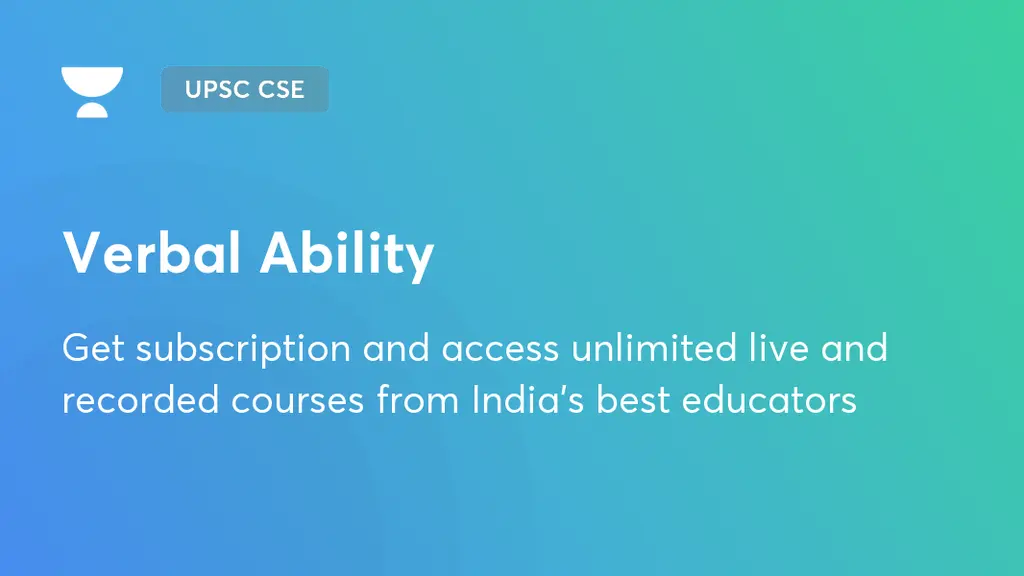 Verbal Ability | UPSC CSE - GS | Unacademy